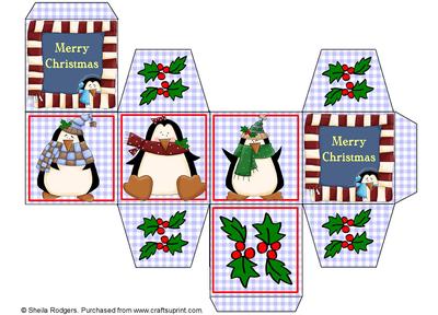 All in One Gift Box - Christmas Penguins - CUP552245_66 | Craftsuprint