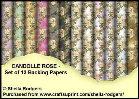 Candolle Rose - Set of 12 Backing Papers - CUP555771_66 | Craftsuprint