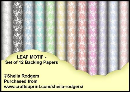 Leaf Motif - Set of 12 Backing Papers - CUP555802_66 | Craftsuprint