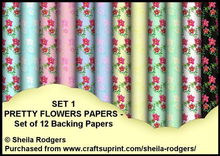 Set 1 Pretty Flowers - Set of 12 Backing Papers - CUP557682_66 ...