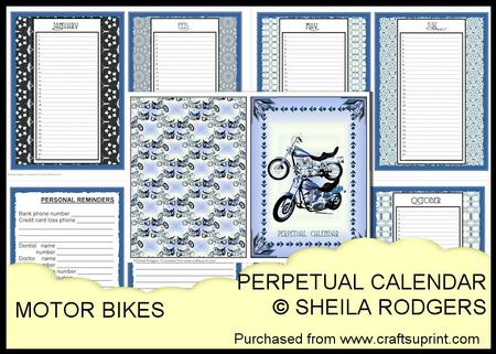 Perpetual Calendar - Motor Bikes - CUP559443_66 | Craftsuprint