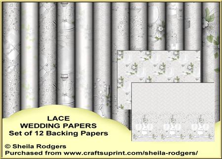 Lace Wedding Papers 1 - Set of 12 Backing Papers - CUP572873_66 ...