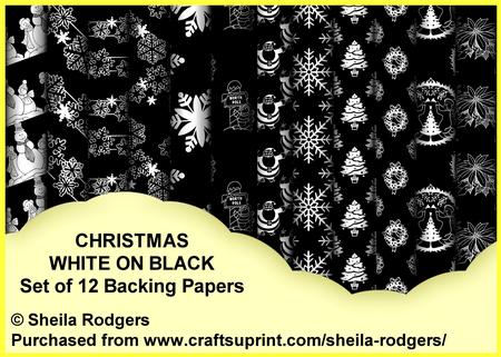 Christmas White on Black - Set of 12 Backing Papers - CUP579901_66 ...