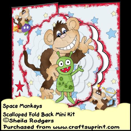 Space Monkeys Scalloped Fold Back Mini Kit - CUP599019_66 | Craftsuprint