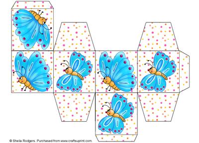 All in One Gift Box - Blue Butterflies - CUP605826_66 | Craftsuprint