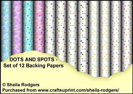 Dots and Spots - Set of 12 Backing Papers - CUP605864_66 | Craftsuprint