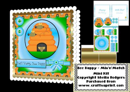 Bee Happy - Mix'n'match Mini Kit - CUP606465_66 | Craftsuprint