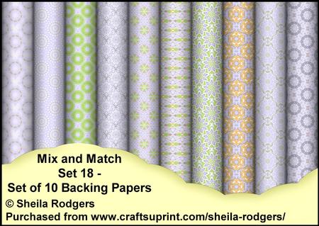 Mix and Match Set 18 - Set of 10 Backing Papers - CUP608717_66 ...