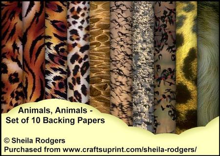 Animals, Animals - Set of 10 Backing Papers - CUP622299_66 | Craftsuprint