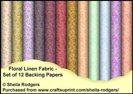 Floral Linen Fabric - Set of 12 Backing Papers - CUP631109_66 ...