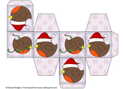 All in One Gift Box - Christmas Robins - CUP644382_66 | Craftsuprint