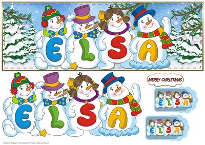 Snowmen Names Large Dl - Elsa - CUP645441_66 | Craftsuprint