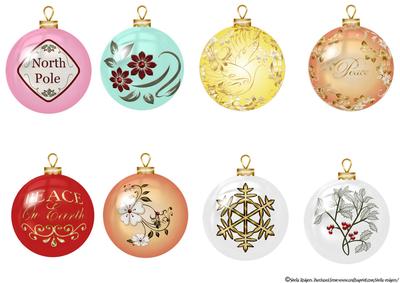 Set of 8 Christmas Bauble Toppers - CUP653920_66 | Craftsuprint