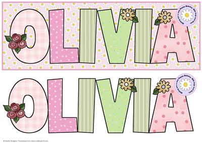 Girly Alpha Names - Olivia - CUP656532_66 | Craftsuprint