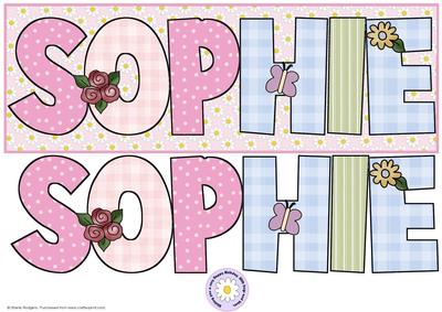 Girly Alpha Names - Sophie - CUP656534_66 | Craftsuprint