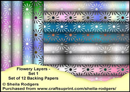 Flowery Layers Set 1 - Set of 12 Backing Papers - CUP666926_66 ...