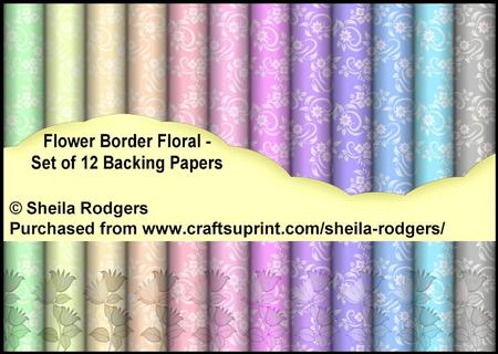 Flower Border Floral - Set of 12 Backing Papers - CUP681183_66 ...