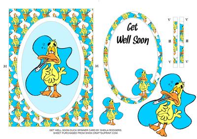 Get Well Soon Duck Spinner Card - CUP71142_66 | Craftsuprint