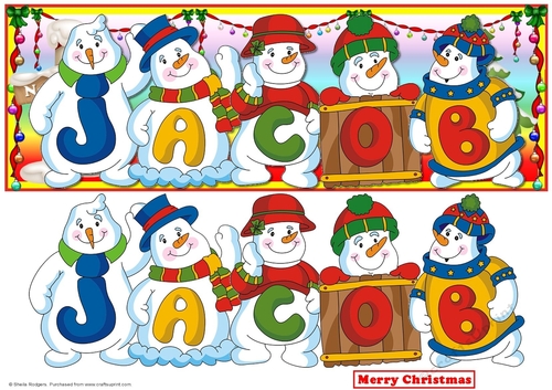Snowmen Names Large DL - JACOB - CUP726354_66 | Craftsuprint