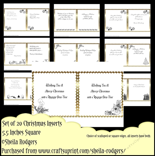20 Christmas Inserts 5.5 Inches Square - CUP735151_66 | Craftsuprint