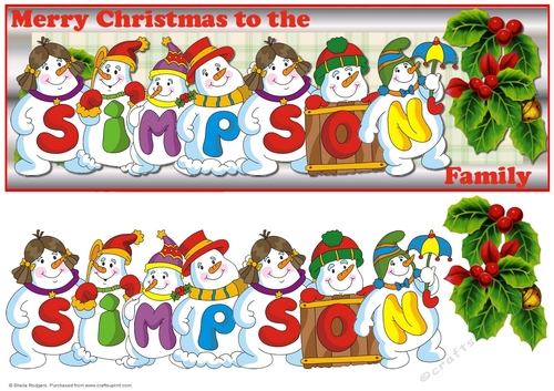 SNOWMEN SURNAME - SIMPSON - CUP745605_66 | Craftsuprint