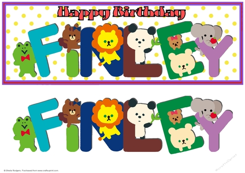 ANIMAL LETTERS - FINLEY - CUP749069_66 | Craftsuprint