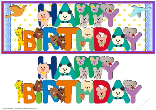 ANIMAL LETTERS - HAPPY BIRTHDAY - CUP749201_66 | Craftsuprint