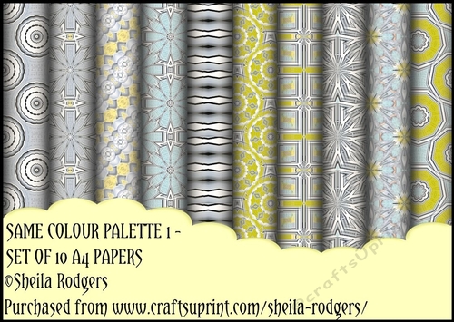 SAME COLOUR PALETTE 1 - SET OF 10 A4 PAPERS - CUP764023_66 | Craftsuprint