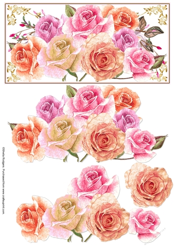 Jewel Roses on DL Topper - CUP773926_66 | Craftsuprint
