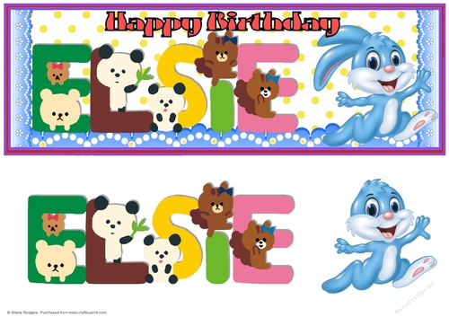 ANIMAL LETTERS - ELSIE - CUP775823_66 | Craftsuprint