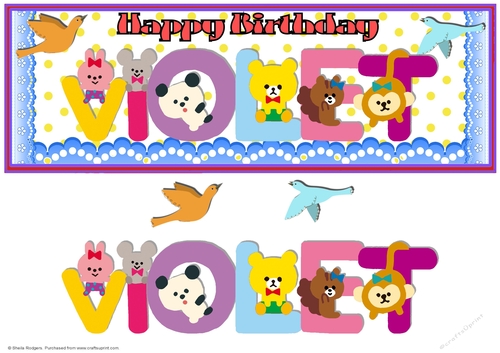 ANIMAL LETTERS - VIOLET - CUP779529_66 | Craftsuprint