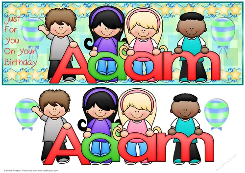 SCHOOL KIDS NAMES - ADAM - CUP782876_66 | Craftsuprint