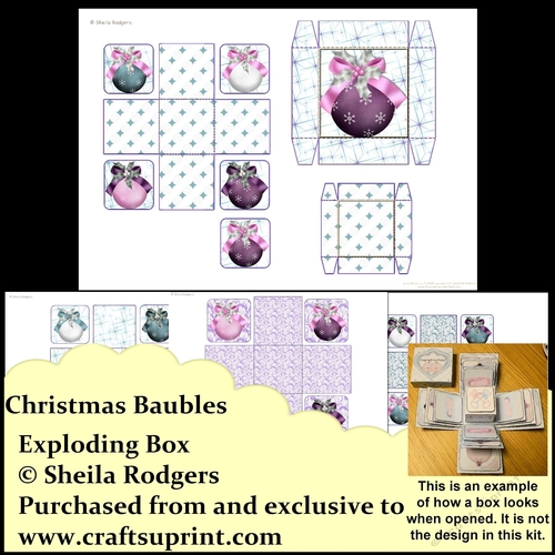 Exploding Box - Christmas Baubles - CUP787203_66 | Craftsuprint
