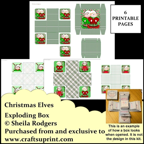 Exploding Box - Christmas Elves - CUP787221_66 | Craftsuprint