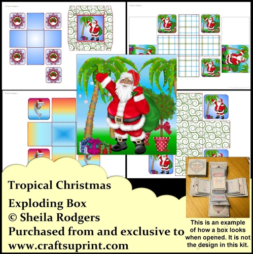 Exploding Box Tropical Christmas Cup78722366 Craftsuprint 4669