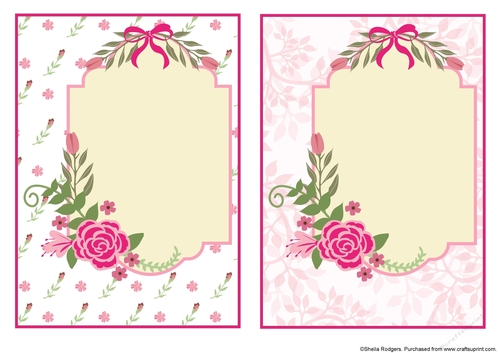 Two Floral Card Fronts 7x5 Set 1 - CUP791867_66 | Craftsuprint
