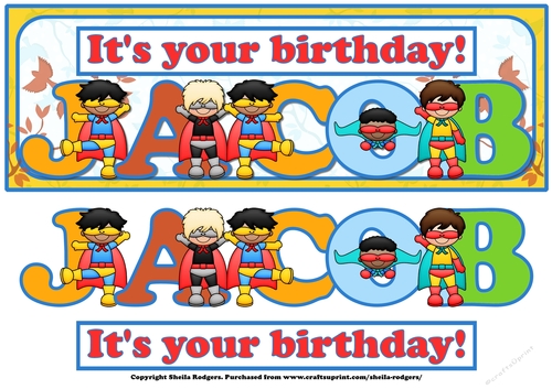 SUPERHERO NAMES - JACOB - CUP856934_66 | Craftsuprint