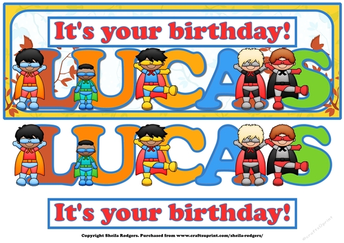 SUPERHERO NAMES - LUCAS - CUP857190_66 | Craftsuprint