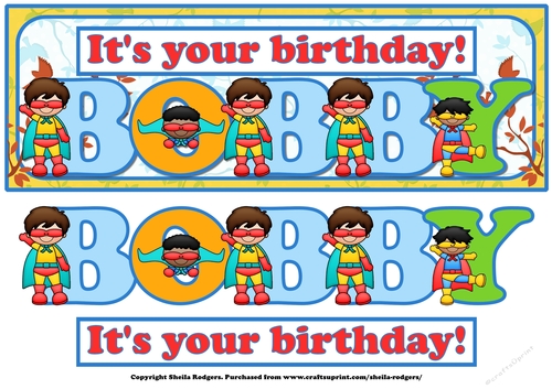 SUPERHERO NAMES - BOBBY - CUP857776_66 | Craftsuprint