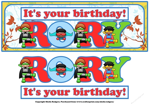 SUPERHERO NAMES - RORY - CUP857832_66 | Craftsuprint