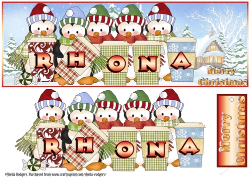 PENGUIN CUPS NAMES - RHONA - CUP858771_66 | Craftsuprint