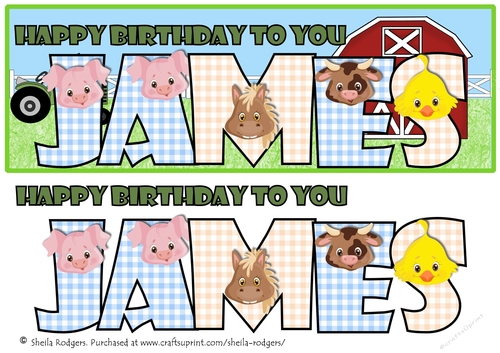 FARM ANIMALS NAMES - JAMES - CUP859438_66 | Craftsuprint