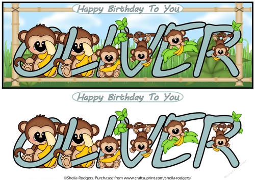 LITTLE MONKEYS NAMES - OLIVER - CUP881625_66 | Craftsuprint