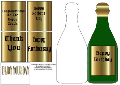 Celebration Bottle Shaped Card - CUP89258_66 | Craftsuprint