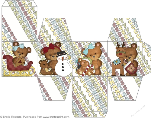 All In One Gift Box - Christmas Bears - CUP893102_66 | Craftsuprint