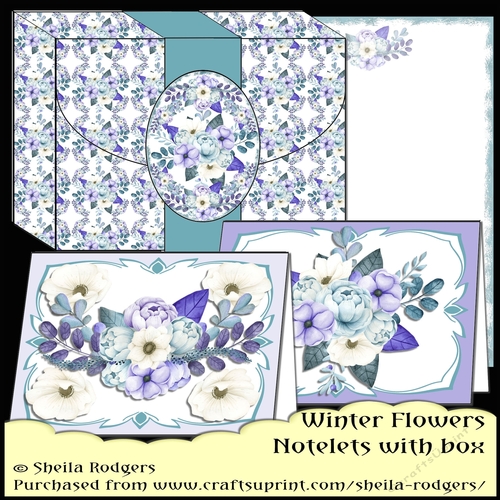 Winter Flowers Notelets With Box - CUP898299_66 | Craftsuprint