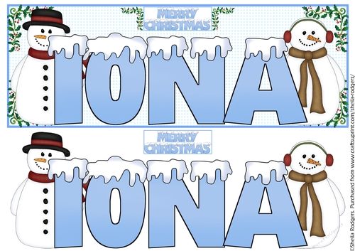 SNOW CAPPED NAMES - IONA - CUP922418_66 | Craftsuprint