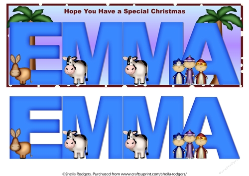 XMAS NATIVITY NAMES - EMMA - CUP926012_66 | Craftsuprint