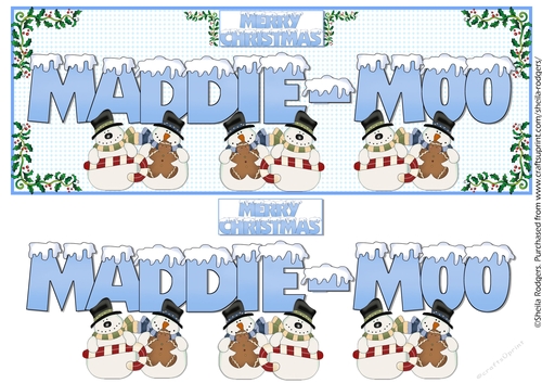 SNOW CAPPED NAMES - MADDIE-MOO - CUP926513_66 | Craftsuprint