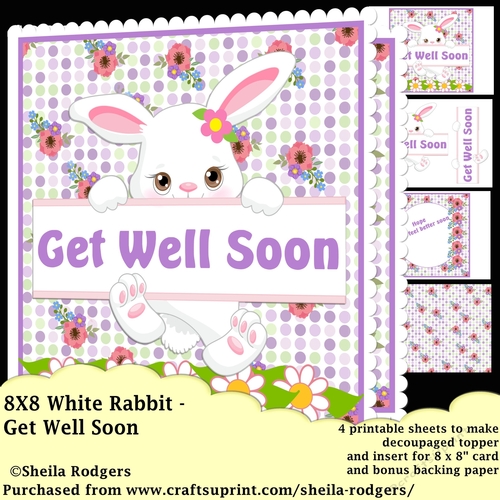 WHITE RABBIT - GET WELL SOON - CUP968449_66 | Craftsuprint